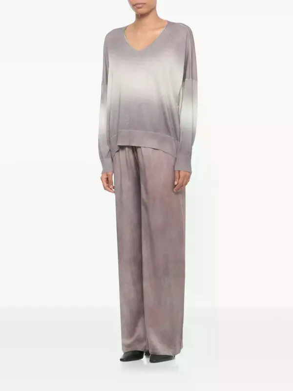 Avant Toi Ombré Effect V-neck Sweater