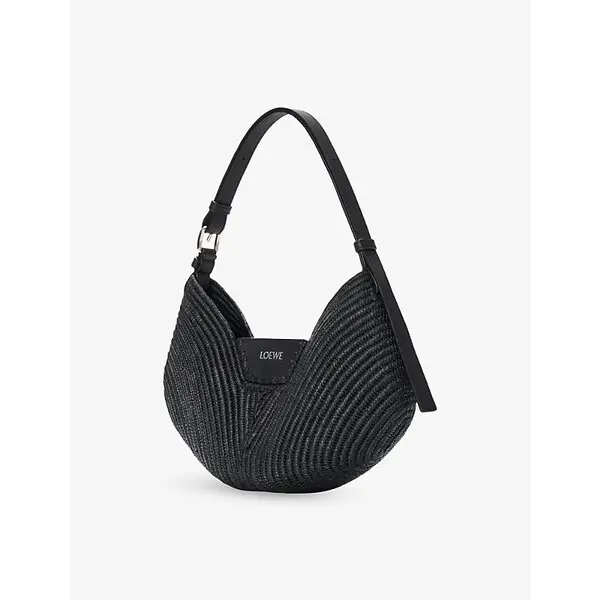 Loewe X Paula's Ibiza Raffia Shoulder Bag - Black