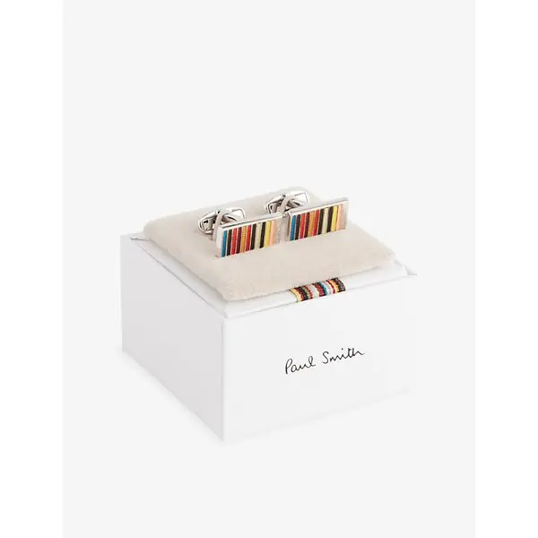 Paul Smith Signature Striped Metal Cufflinks