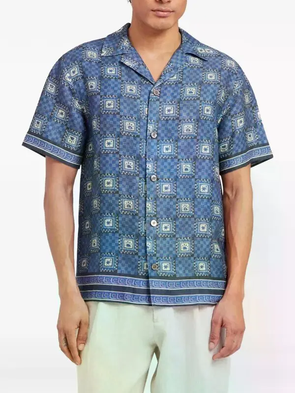 CHÉ STUDIOS Telha Geometric-print Linen Shirt