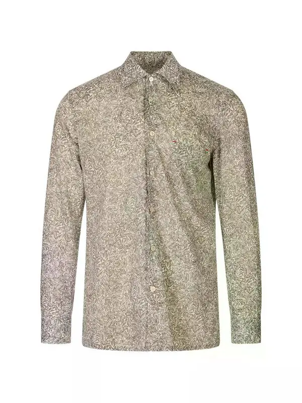 Kiton Floral-print Long-sleeve Shirt