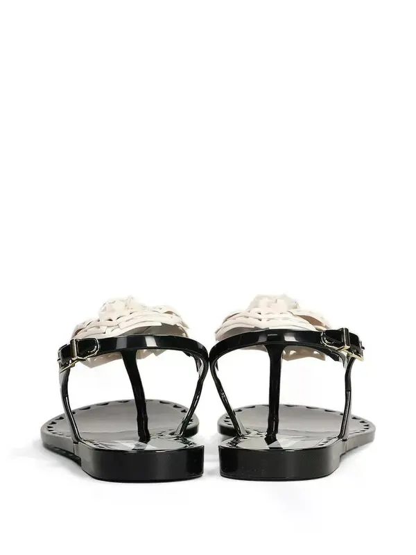 Menghi Afrodite Floral-applique Slingback Sandals