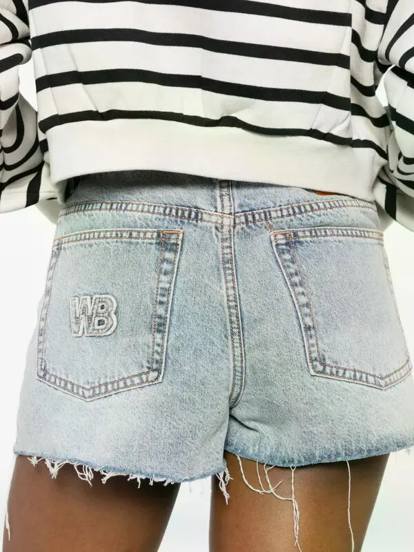 WRSTBHVR Medina Frayed Denim Shorts