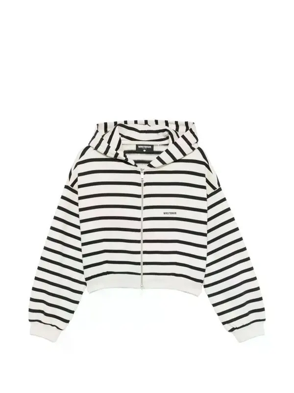 WRSTBHVR Striped Zip-up Hoodie