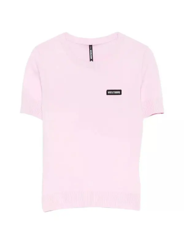 WRSTBHVR Logo Patch Short Sleeve Sweater