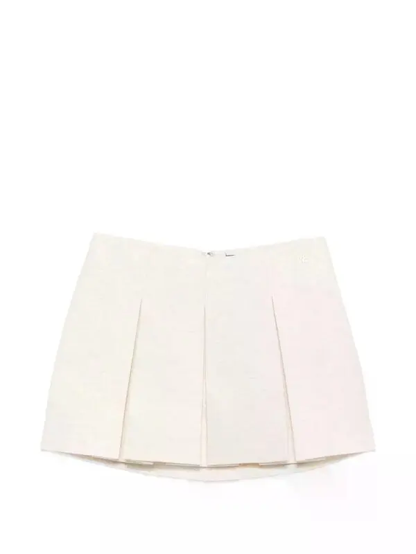 WRSTBHVR Pleated Logo Plaque Mini Skirt - Neutrals