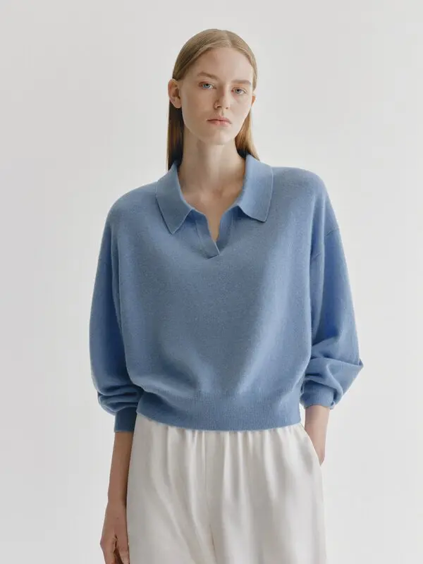 LISA YANG Katriel Collared V-neck Sweater