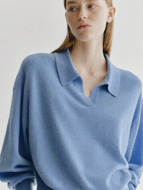 LISA YANG Katriel Collared V-neck Sweater