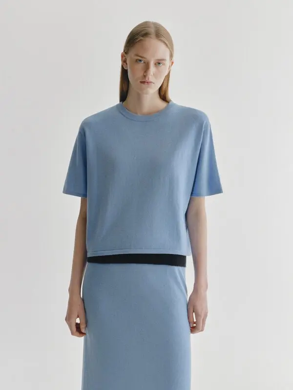 LISA YANG Rubie T-shirt - Soft Sky