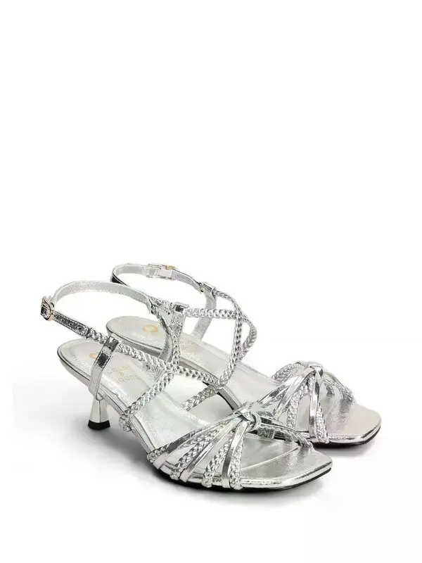 GOLD & ROUGE Braided Metallic Sandals