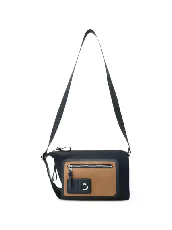 Loewe Canvas Shoulder Bag With Suede Paneling