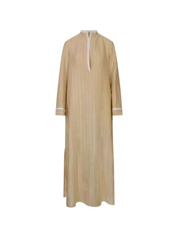 Kiton Pinstriped Long-sleeve Dress