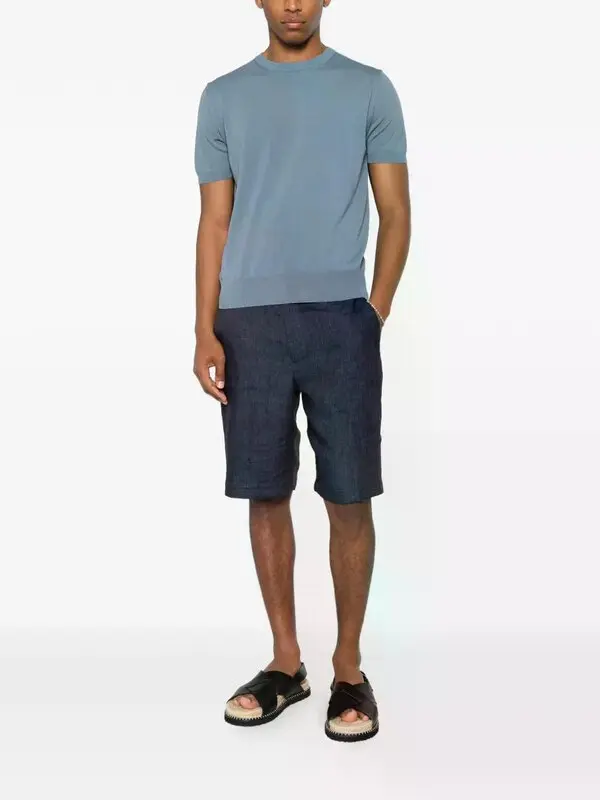 Canali Linen Shorts - Blue