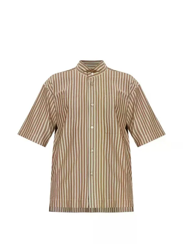 Issey Miyake Striped Short-sleeves Shirt - Brown