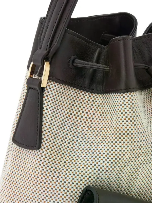 FERRAGAMO Canvas And Leather Multipocket Bucket Bag