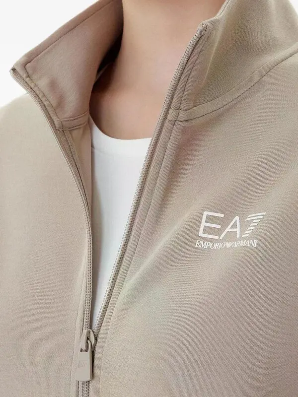 EA7 Logo Print Zip Sweatshirt