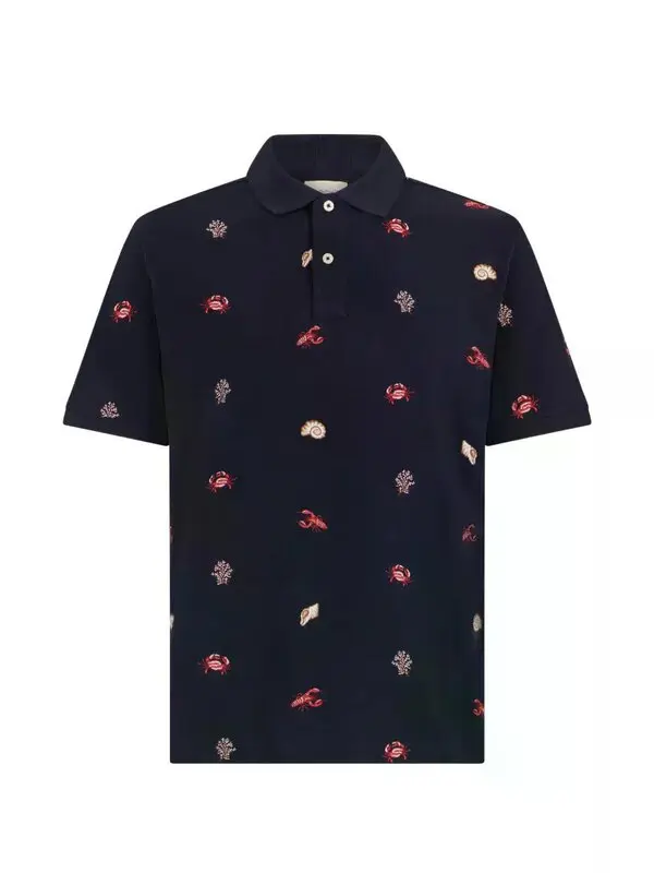 Gant Embroidered-motif Polo Shirt - Blue