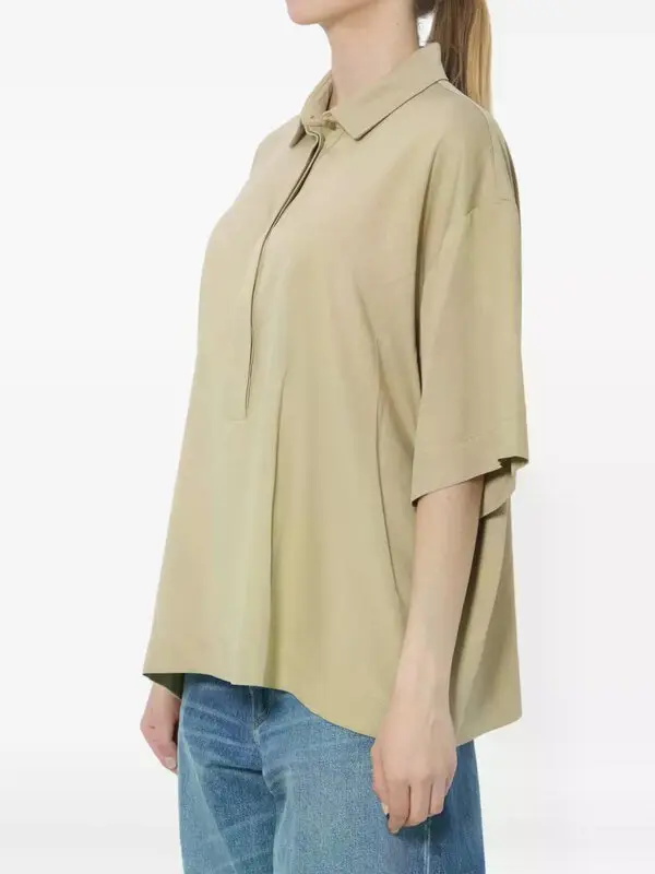 THE FRANKIE SHOP Eda Short-sleeve Polo Shirt - Neutrals