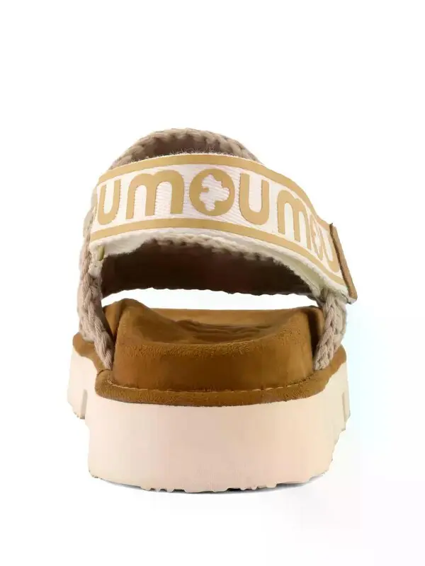 Mou Crochet Trim Logo Plaque Sandals