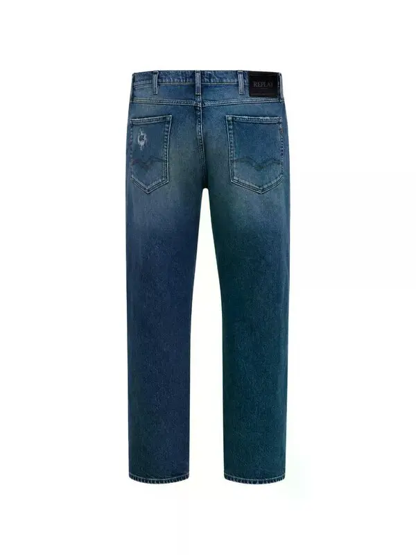REPLAY Waine Distressed Faded-effect Jeans - Blue