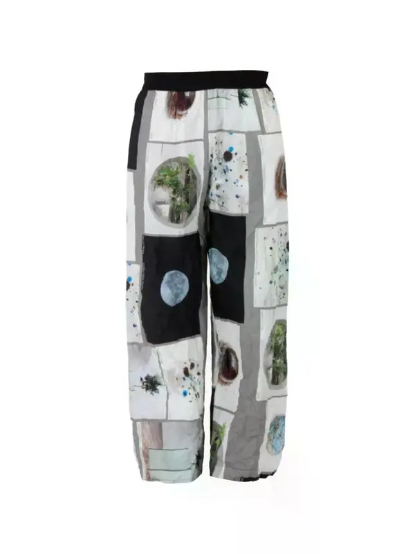 MARIA CALDERARA Artist-print Cotton Trousers - Black