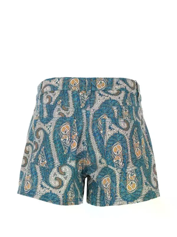 Etro Paisley-print Denim Shorts