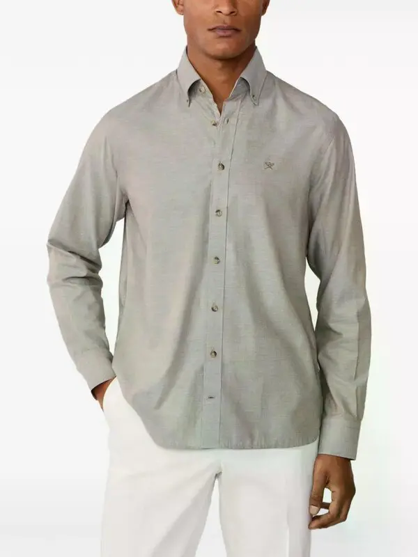 HACKETT Herringbone Flannel Shirt - Green
