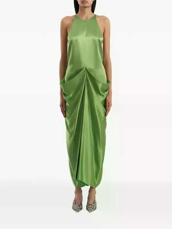 Khaite Sleeveless Draped Dress - Green