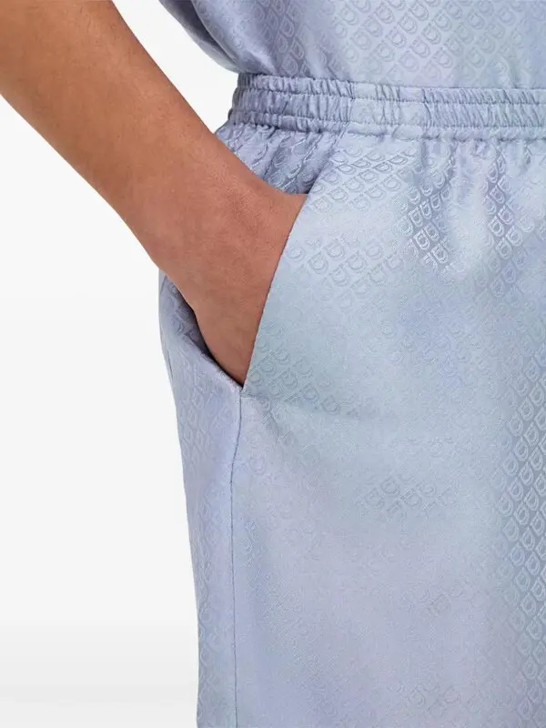 FERRAGAMO Gancini Jacquard Silk Shorts