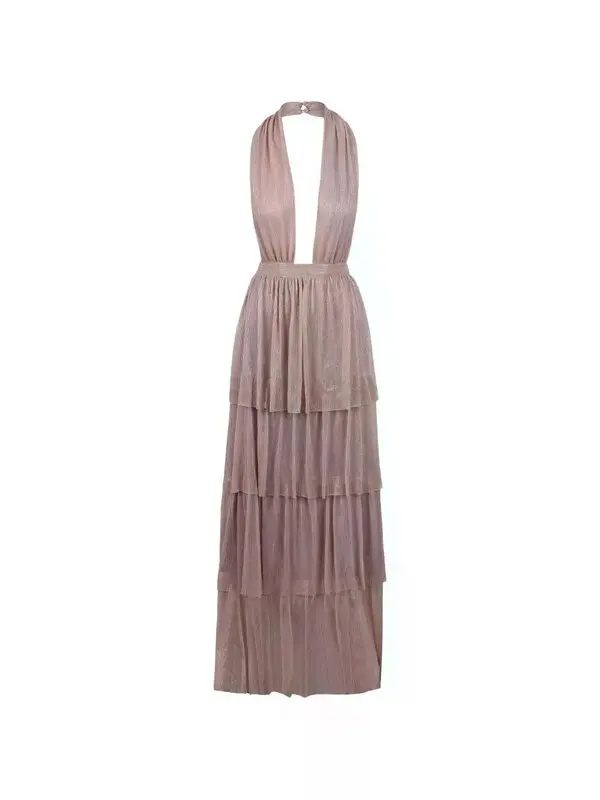 L'IDEE Nammos Pleated Tiered Maxi Dress