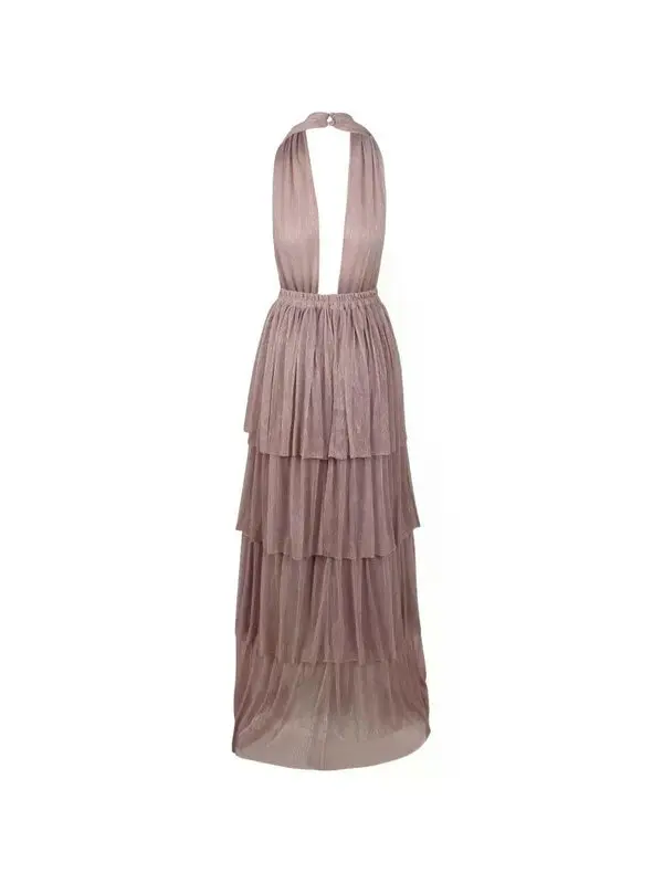 L'IDEE Nammos Pleated Tiered Maxi Dress