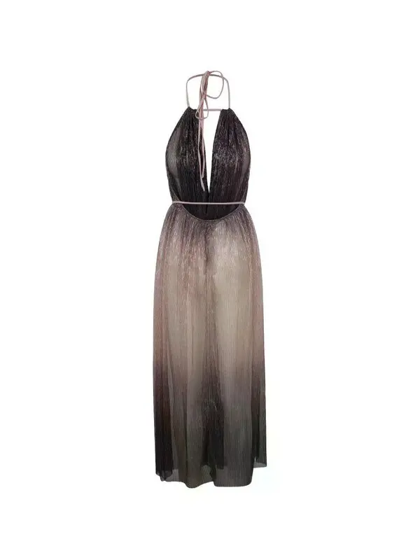 L'IDEE Daphne Pleated Halterneck Midi Dress
