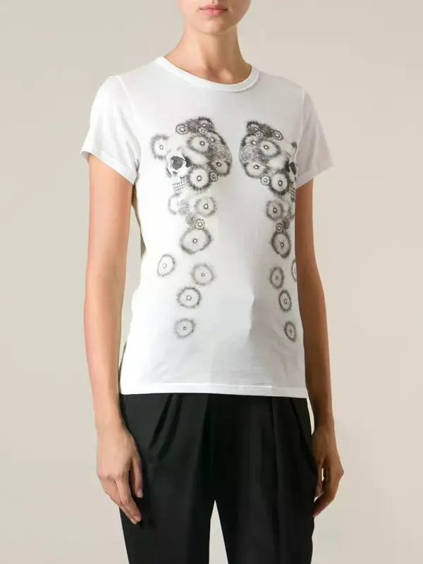 Alexander McQueen Double Skull Print T-shirt