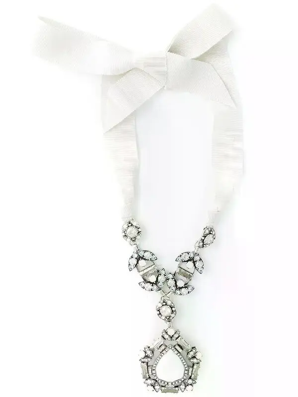 LANVIN Pear-shaped Pendant Necklace - White
