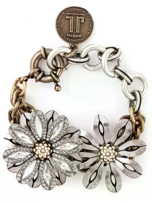 LANVIN Crystal Flower Bracelet - Metallic