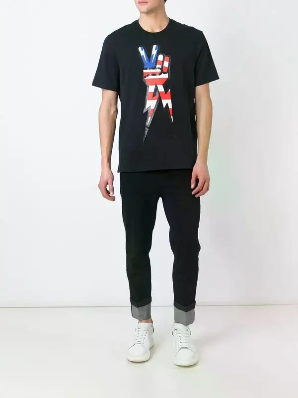 Neil Barrett Peace Sign Print T-shirt