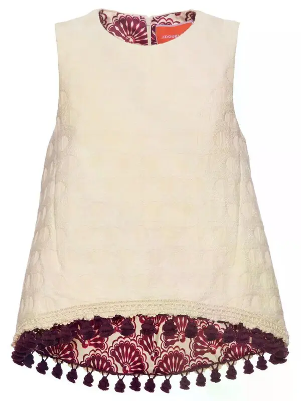 La DoubleJ La Scala Jacquard Cotton Sleeveless Blouse