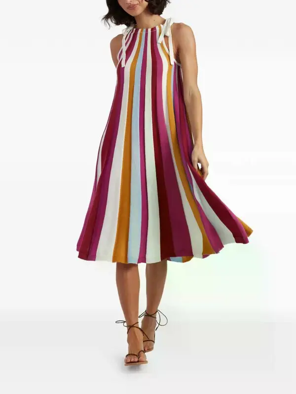 Chinti & Parker Striped Straps Midi Dress