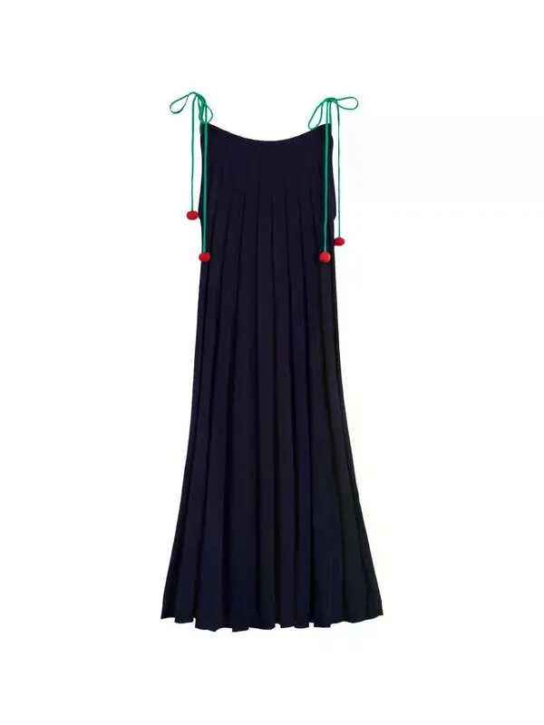 Chinti & Parker Cherry Straps Midi Dress - Blue