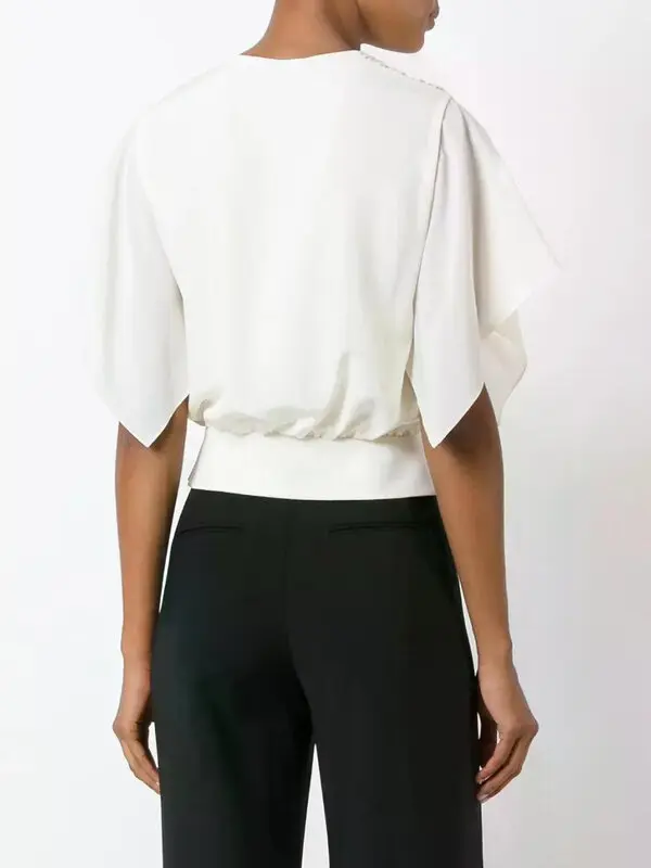 LANVIN V-neck Silk Wrap Blouse