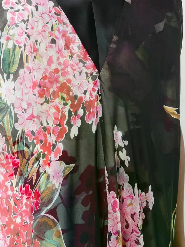 LANVIN Silk Floral Print Dress