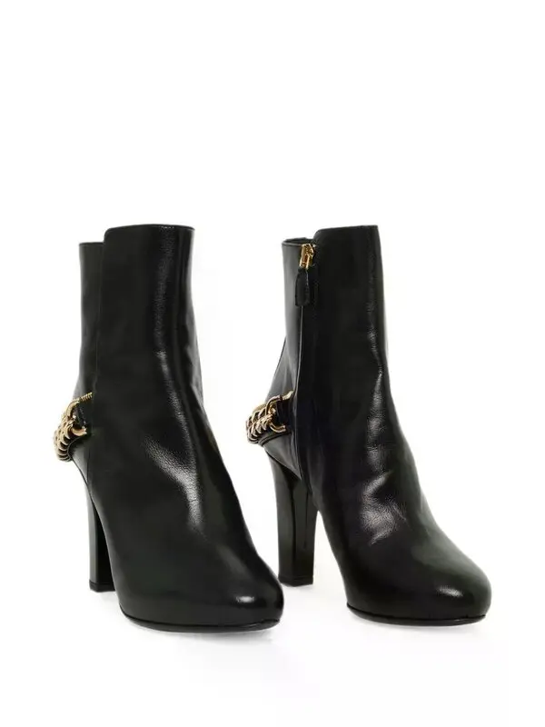 LANVIN Chain Detail Ankle Boots - Black