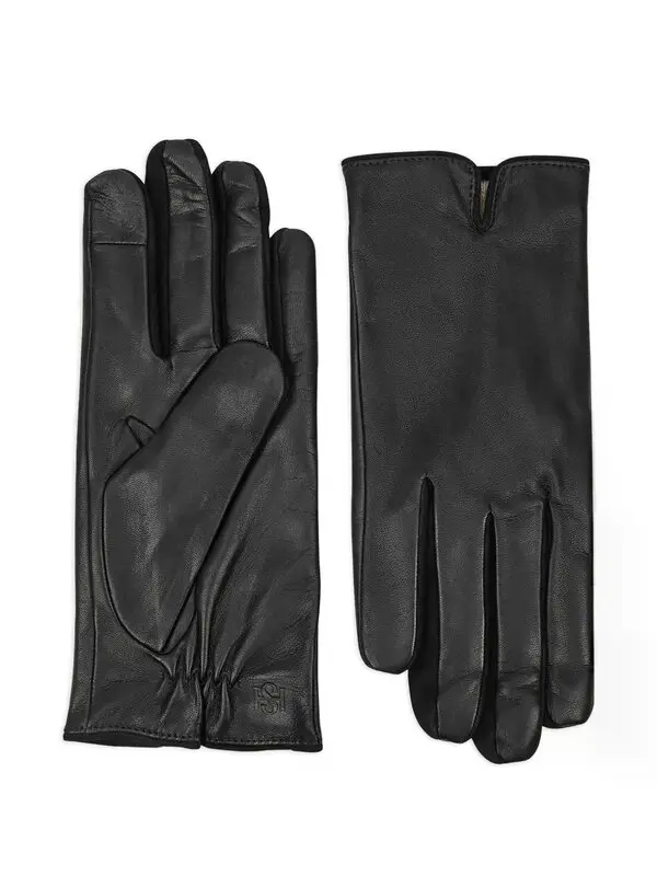 HANDSOME STOCKHOLM Essentials Logo Debossed Gloves - Black