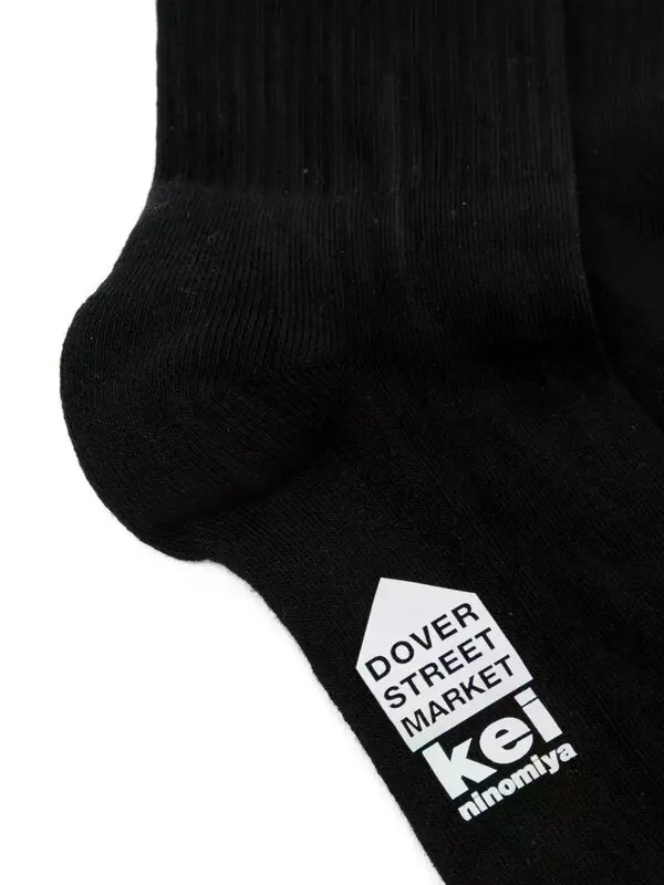 DOVER STREET MARKET Logo-print Striped Socks