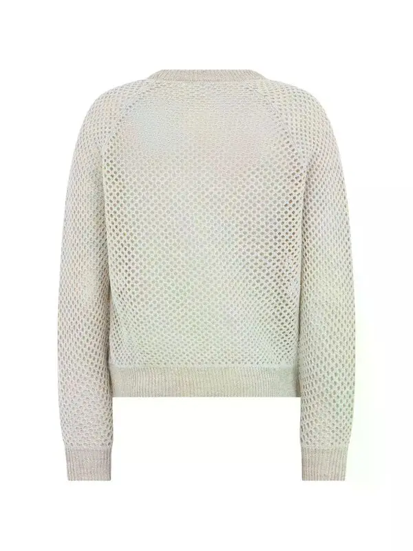 Peserico Open-knit Raglan-sleeve Sweater - Neutrals