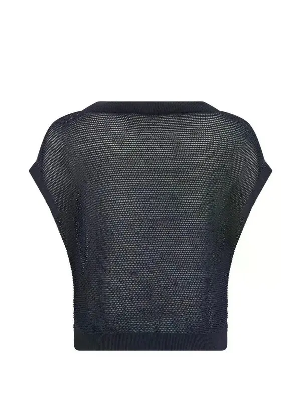 Peserico Open-knit Sleeveless Cardigan