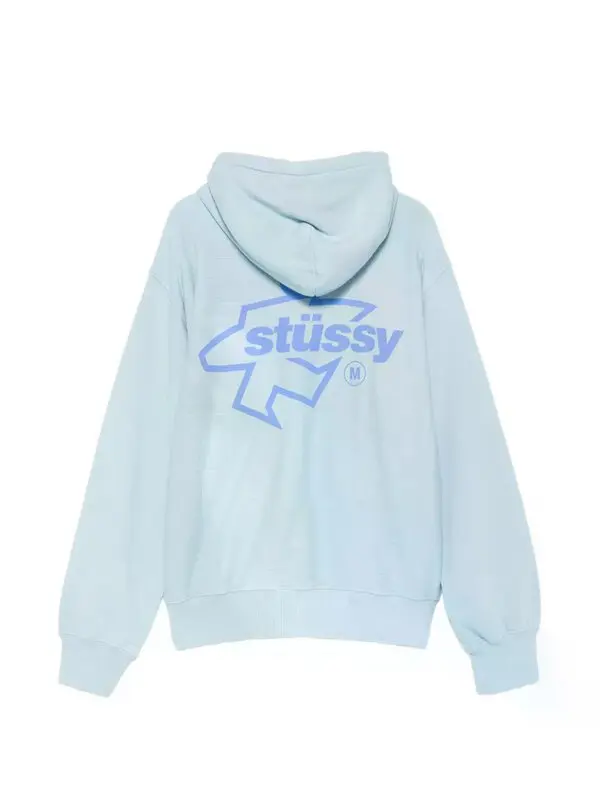 StÜssy Garment-dyed Zip-up Hoodie - Blue