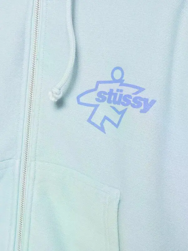 StÜssy Garment-dyed Zip-up Hoodie - Blue