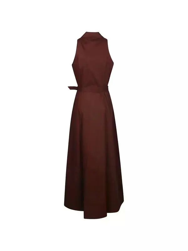 Patrizia Pepe Belted Sleeveless Maxi Dress - Brown