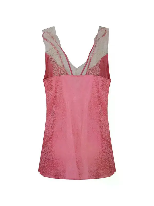 Pinko Lace-trimmed Jacquard Top